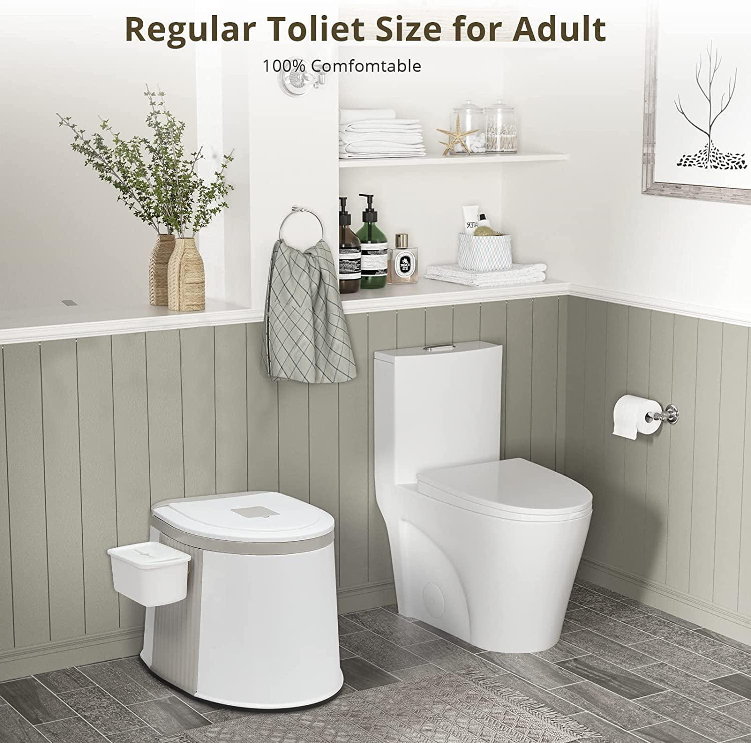 VINGLI Portable Toilet | Indoor Outdoor Coode W/Detachable Inner