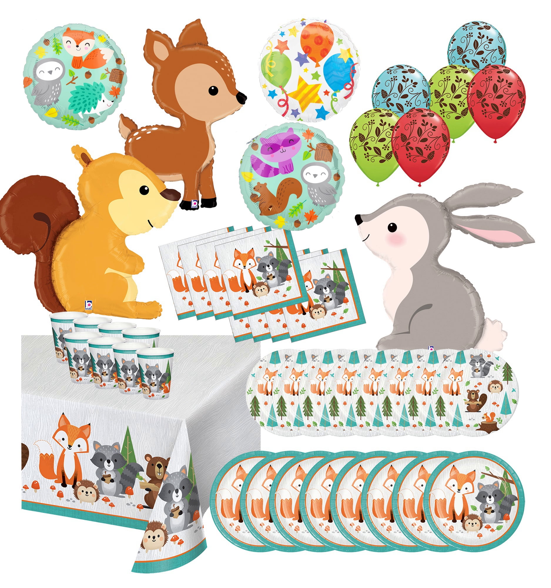 Mayflower Products Woodland Creatures Birthday Party Supplies 8 Guest ...