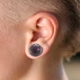 Set of 6 Pairs Single Flare Stone Ear Plugs Silicone O-Ring Expander 9/ ...