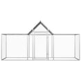 vidaXL Chicken Cage Walk-in Chicken Coop Pen Poultry Cage Galvanized ...