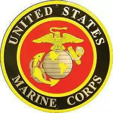 US Marine Corps Tin Metal Round Dome Button Sign USMC Emblem Home Bar ...