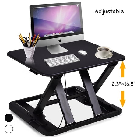 Gymax Adjustable Height Sit/Stand Desk Computer Lift Riser Laptop Work ...