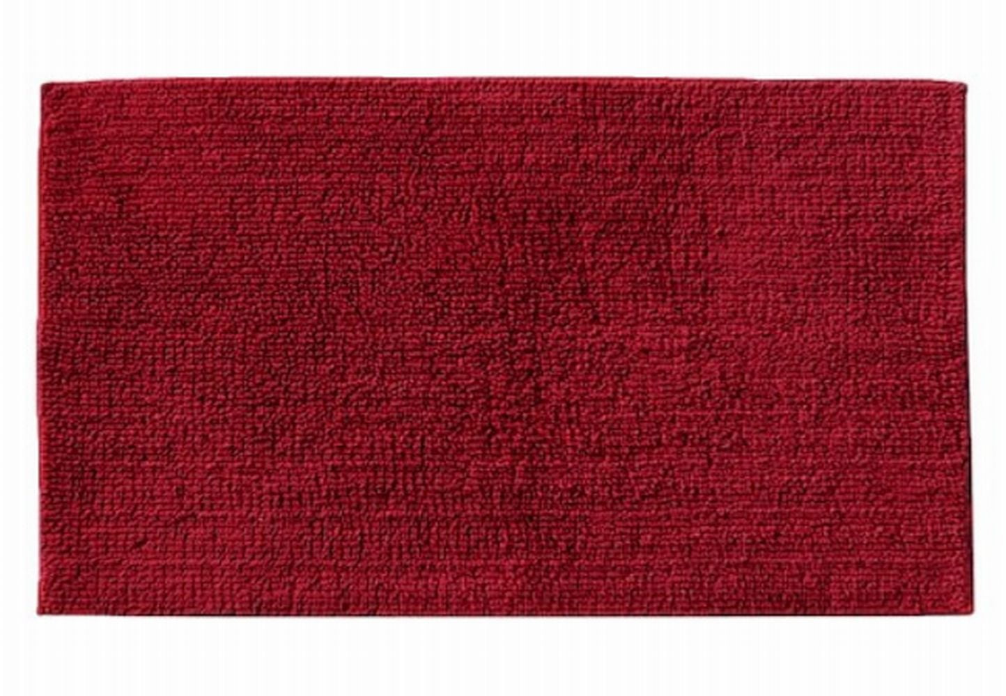 Reversible Rich Red Plush Pile Throw Rug 17x24 Cotton Bath Mat ...