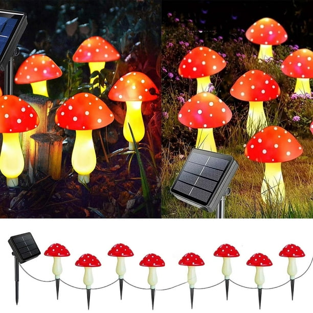 Fiudx Decoración Solar En Jardín, Luces Led En Forma de Hongo, Estacas ...