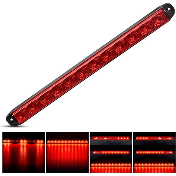 Trailer Light 16Inch 12 Red Running Sequential Turn Signals Lights Rear ...