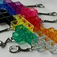 Colorful Clear Keychain Sugar Block Form Featuring Press Button Detail ...