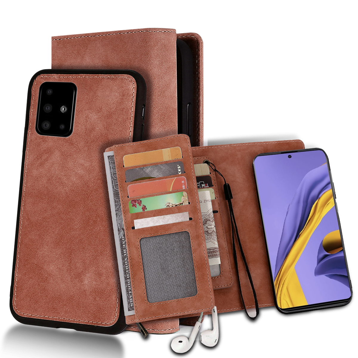Samsung Galaxy Case brown pu leather Shockproof Flexible Bumper PU Soft ...