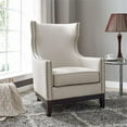 Home Square 2 Piece Beige Linen Accent Chair Set, Contemporary Wing ...