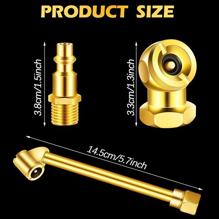 8 Pieces Brass Air Chuck Set 1/4 Inch Closed Ball Air Chucks 1/4 Inch ...
