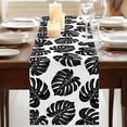 Black Tropical Summer Burlap Cotton Table Runner 13x120 Inches Long ...