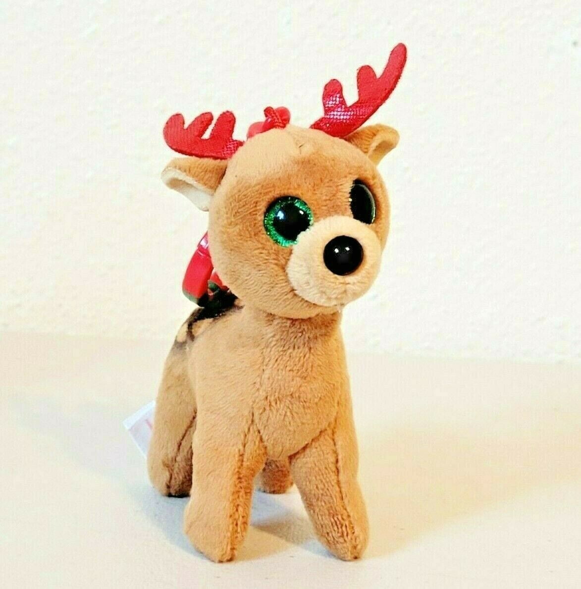 TY Holiday Baby - TINSEL the Reindeer (key clip - 3.5" Plush) (NO TY ...