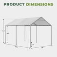 BaPiPro 10' x 15' White Gable Roof Carport Canopy, Heavy-Duty ...