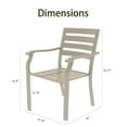 VRSHWO Set of 2 Iron Terrace Dining Chairs - Cream, All-Weather Metal ...