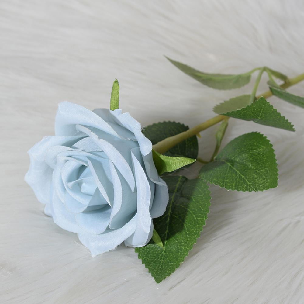 12 PCS Rose Artificial Flowers, Silk Roses with Stems Realistic Fake ...