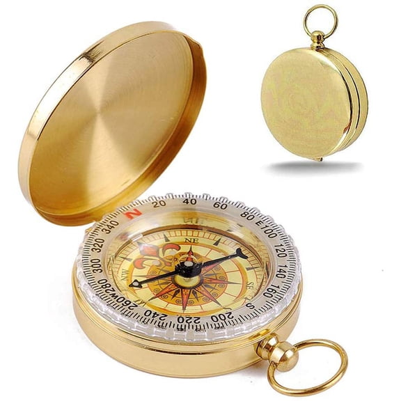 Outdoor Vintage Compass, EEEkit Brass Pocket Watch Compass Clamshell ...