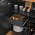 CBJCBJ 32" Wine Bar Cabinet with 2 Door Fluted Texture, Modern Coffee ...