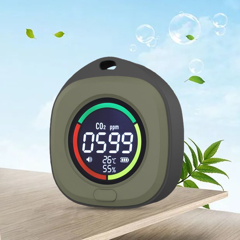 Detector de CO2 4 en 1 con alarma, sensor de temperatura y humedad con ...