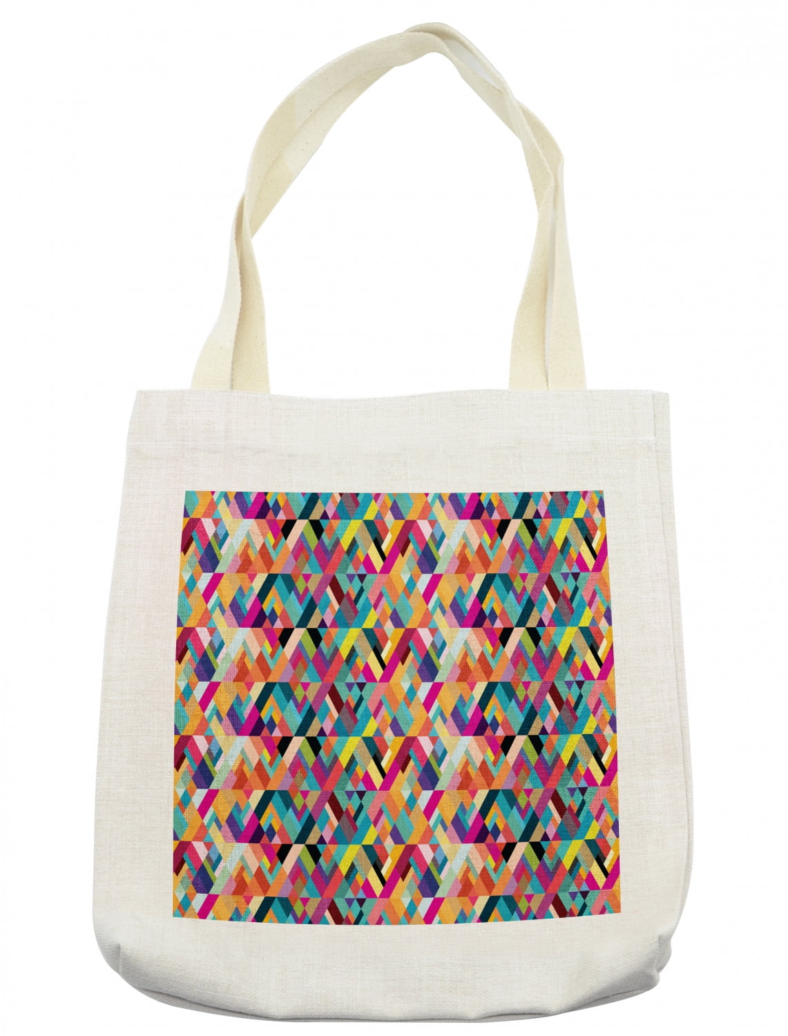 Abstract Tote Bag, Bauhaus Style Pattern of Geometric Shapes as ...