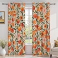 DaShan Orange Floral Blackout Curtains 63 inch length 2 Panels,Fall ...
