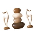Deer Figurine Statues Stacked Stone Flower Vase Small Sculptures ...