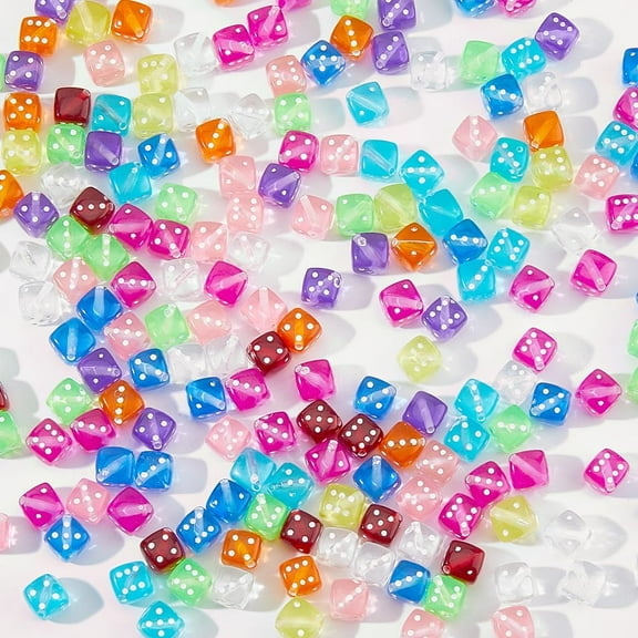 1 Box 8 Colors Eco-Friendly Transparent Acrylic Beads AB Color Round ...