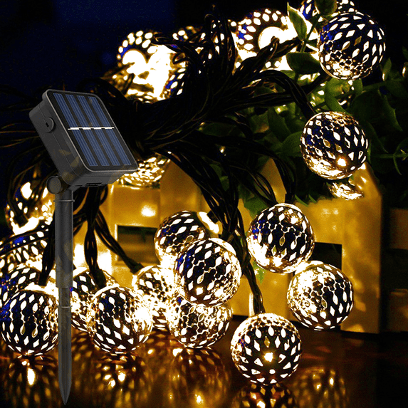 String Lights, 21ft 30 Ball LED, Star Light Solar String Lights, Home ...