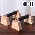 Wooden Parallettes Push-Up Stand W/ Non-Slip Base Pushup Handles for ...