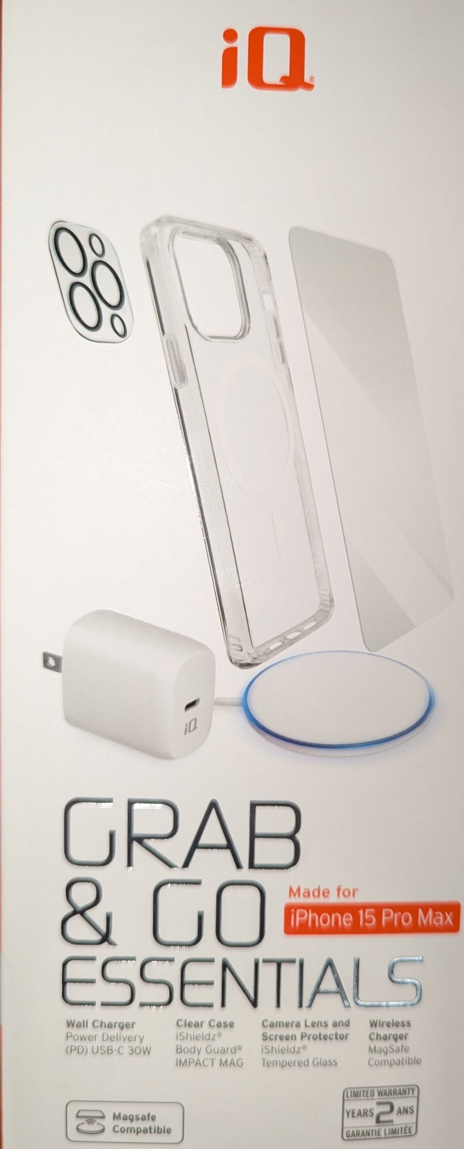 iQ Grab & Go Essential Kit for iPhone 15 Pro Max | Premium Accessory Bundle with iSHIELDZ Screen ...