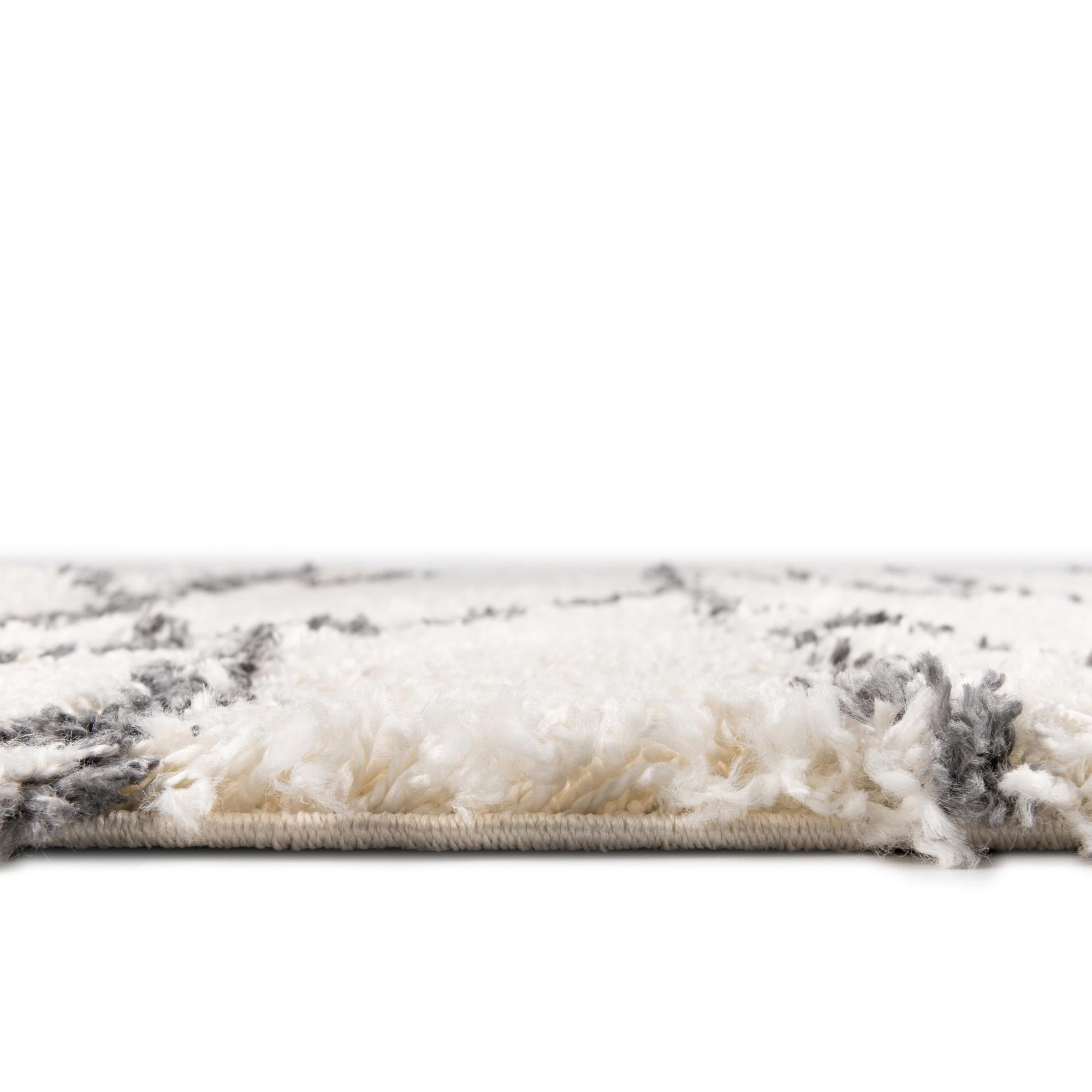 Rugs.com Serenity Shag Collection Rug – 5 Ft Round White Shag Rug ...