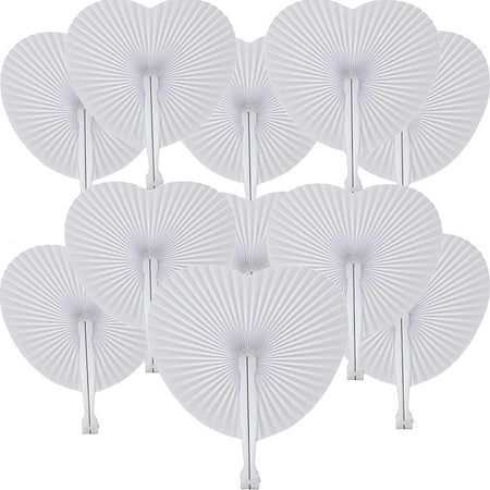 Click here for Bestage 60 Pcs White Heart Folding Paper Hand Fans... prices