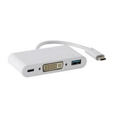 Monoprice USB-C DVI Multiport Adapter - White, With USB 3.0 ...