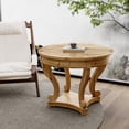 Curved Legs Farmhouse Style Small Size Round Dining Table End Table ...