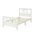 Euroco Twin Size Platform Bed With Headboard And Footboard Solid Wood