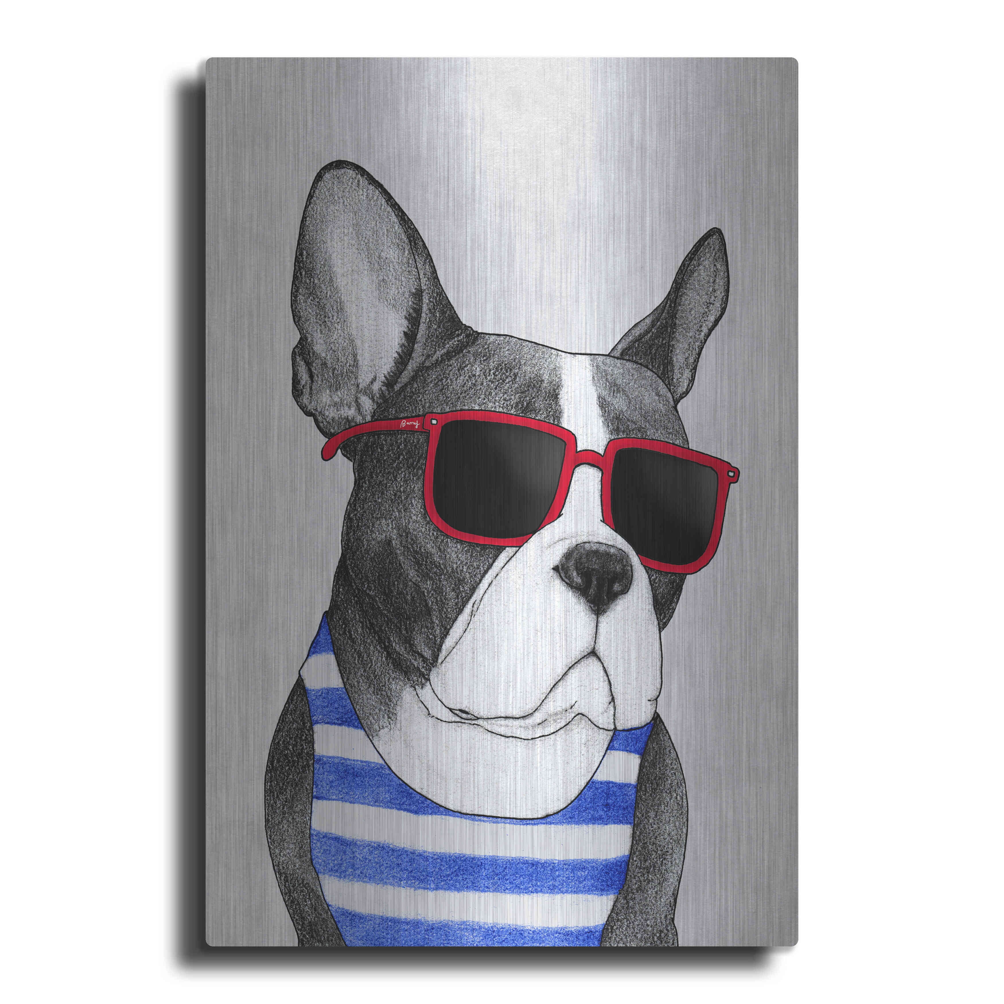 Luxe Metal Art 'Frenchie Summer Style' by Barruf Metal Wall Art, 16"x24 ...