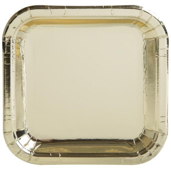 Click here for Unique Pretzels Gold Foil Square 7 Dessert Plates... prices