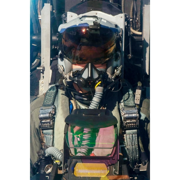 24x36 gallery poster, F-16 Fighting Falcon pilot with Joint Helmet ...