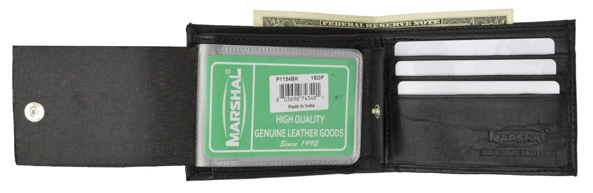 Premium Leather Men's Bifold Wallet with Built-In Removable Plastic ...