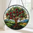 Apple Orchard Stained Glass Suncatcher Window Decor, Round Tree ...