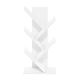 Furinno Tree Bookshelf 5-Tier Floor Standing Tree Bookcase, White ...