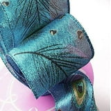 GiftWrap Etc. Sheer Peacock Print Wired Ribbon, 2 1/2in x 10 Yards ...