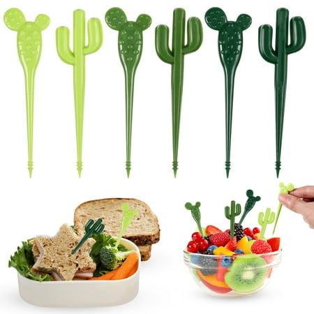 serony Pack of 6 Fruit Forks Party Dessert Cactus Appetizer Picks ...