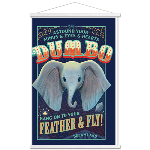 Disney Dumbo - Feather Wall Poster with Wooden Magnetic Frame, 22.375 ...
