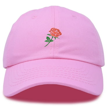 Rose Embroidered Dad Hat Flower Cotton Adjustable Baseball Cap ...