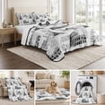 68x98in Quilt Bedding Set, Vintage European Landmarks Lightweight ...