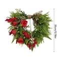 Farmhouse Valentine Heart Wreath Artificial Red Roses Berry Decorations ...