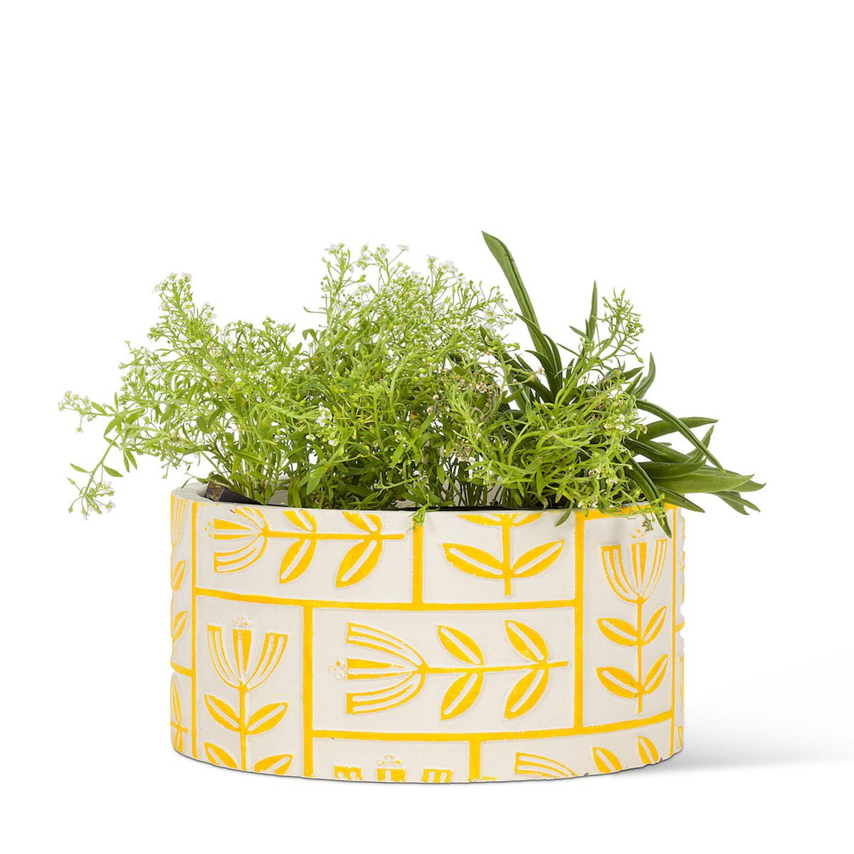 Set of 4 Low Floral Grid Planter - Walmart.com