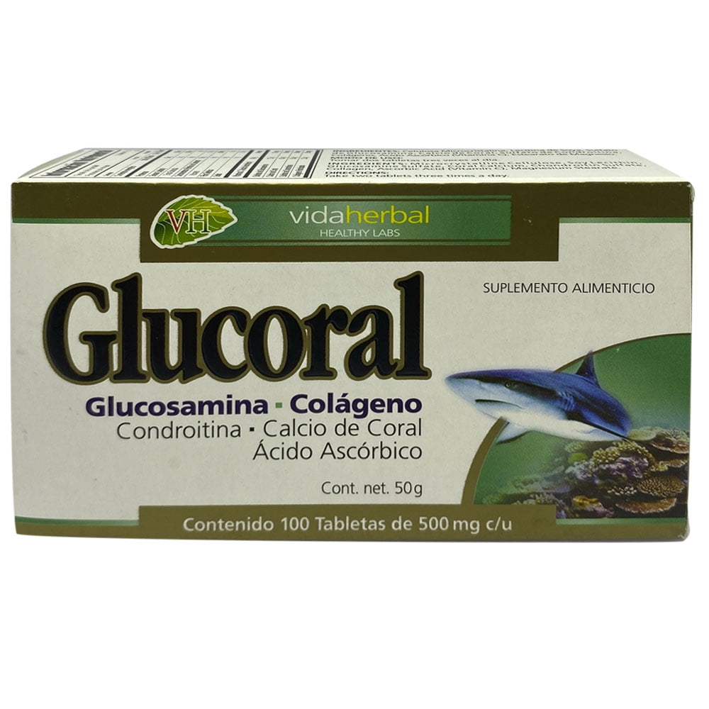 GLUCORAL C/100 TABS Glucosamina Colágeno Condroitina Calcio de Coral ...