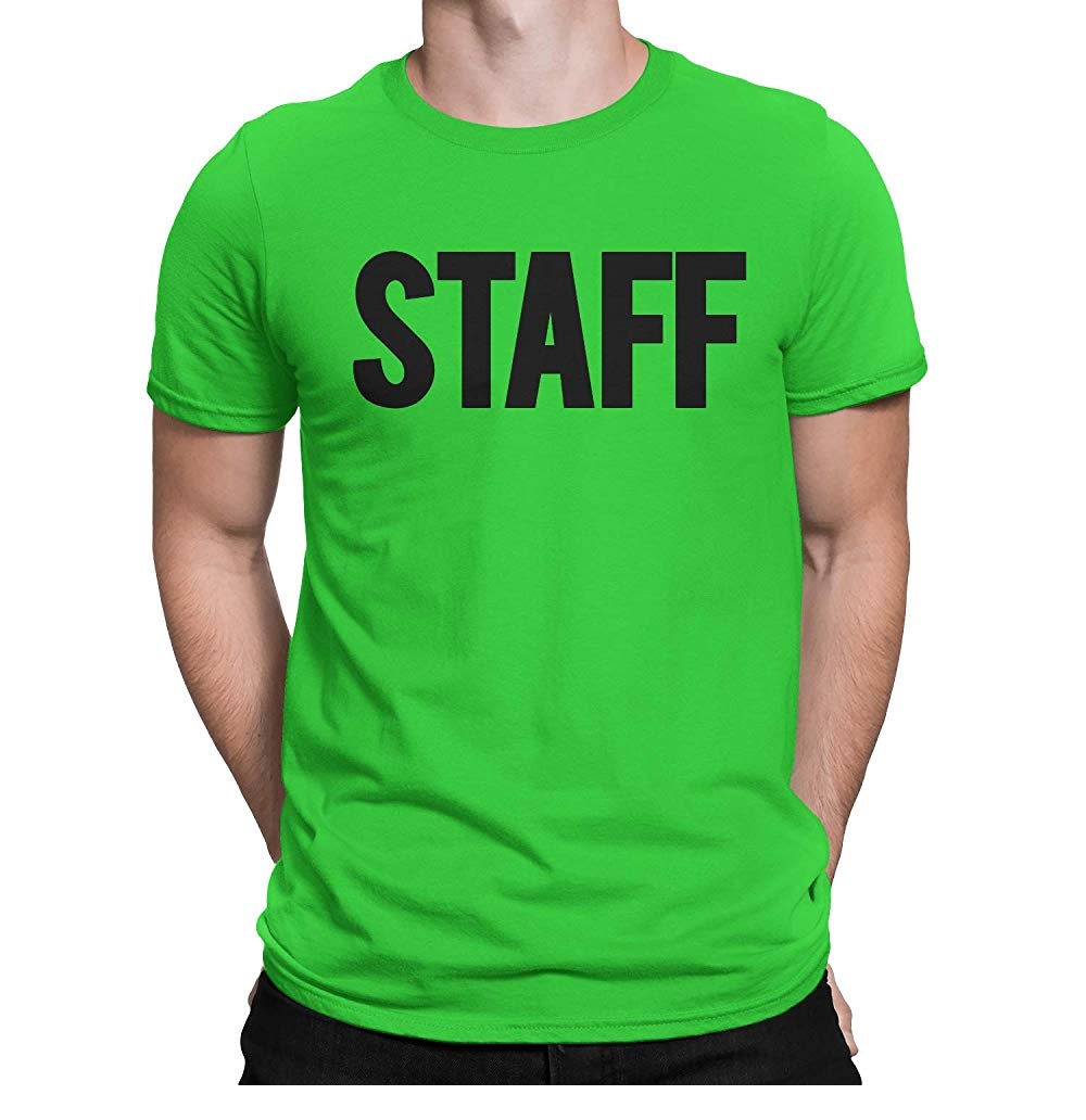 Staff Tees Men Women s Staff T Shirt Front Back Print Tee Event Staff Tees Men Women s Staff T Shirt Front Back Print Tee Event