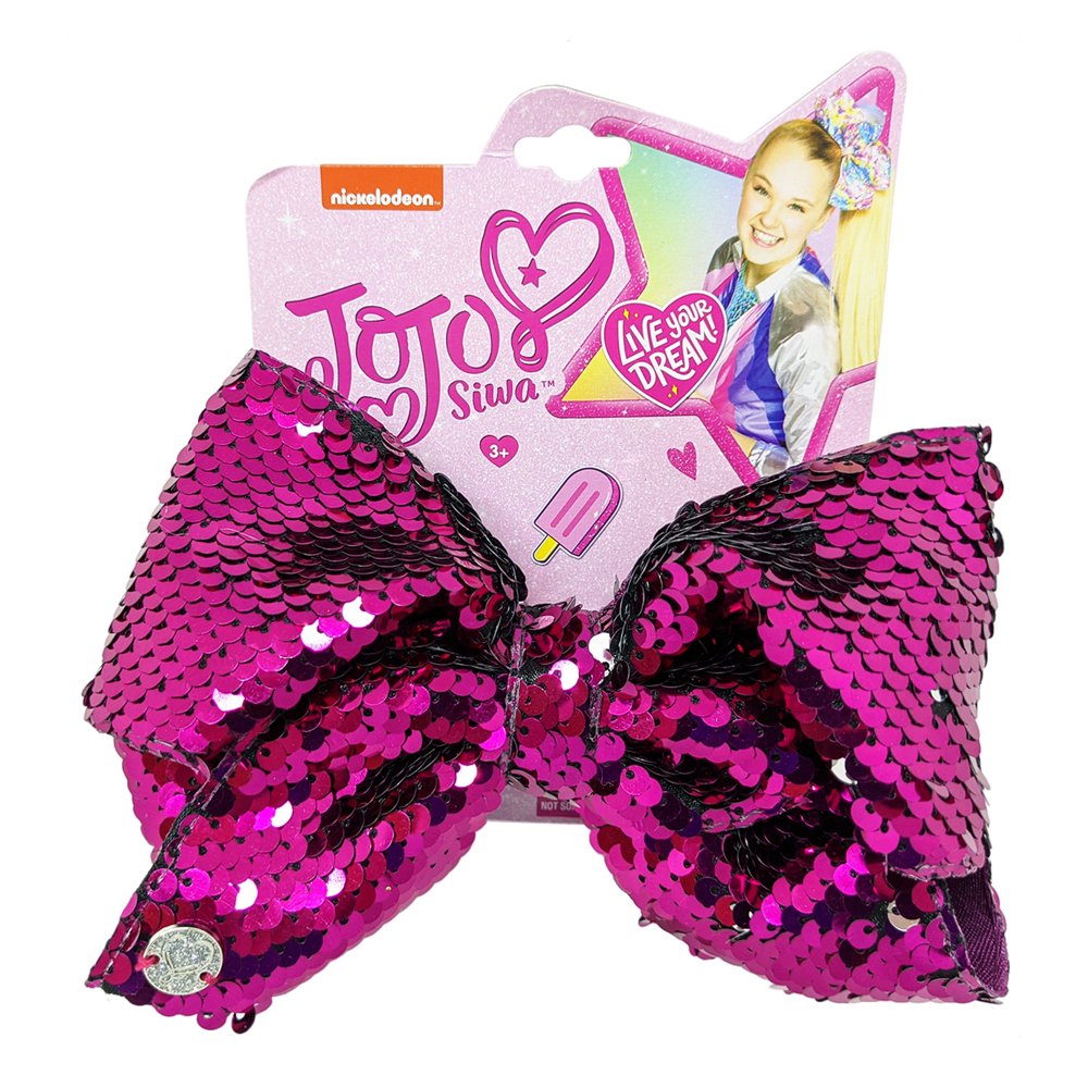 JoJo Siwa - Jo Jo Siwa Bow in Sparkly Pink and Silver Two Way Sequin ...