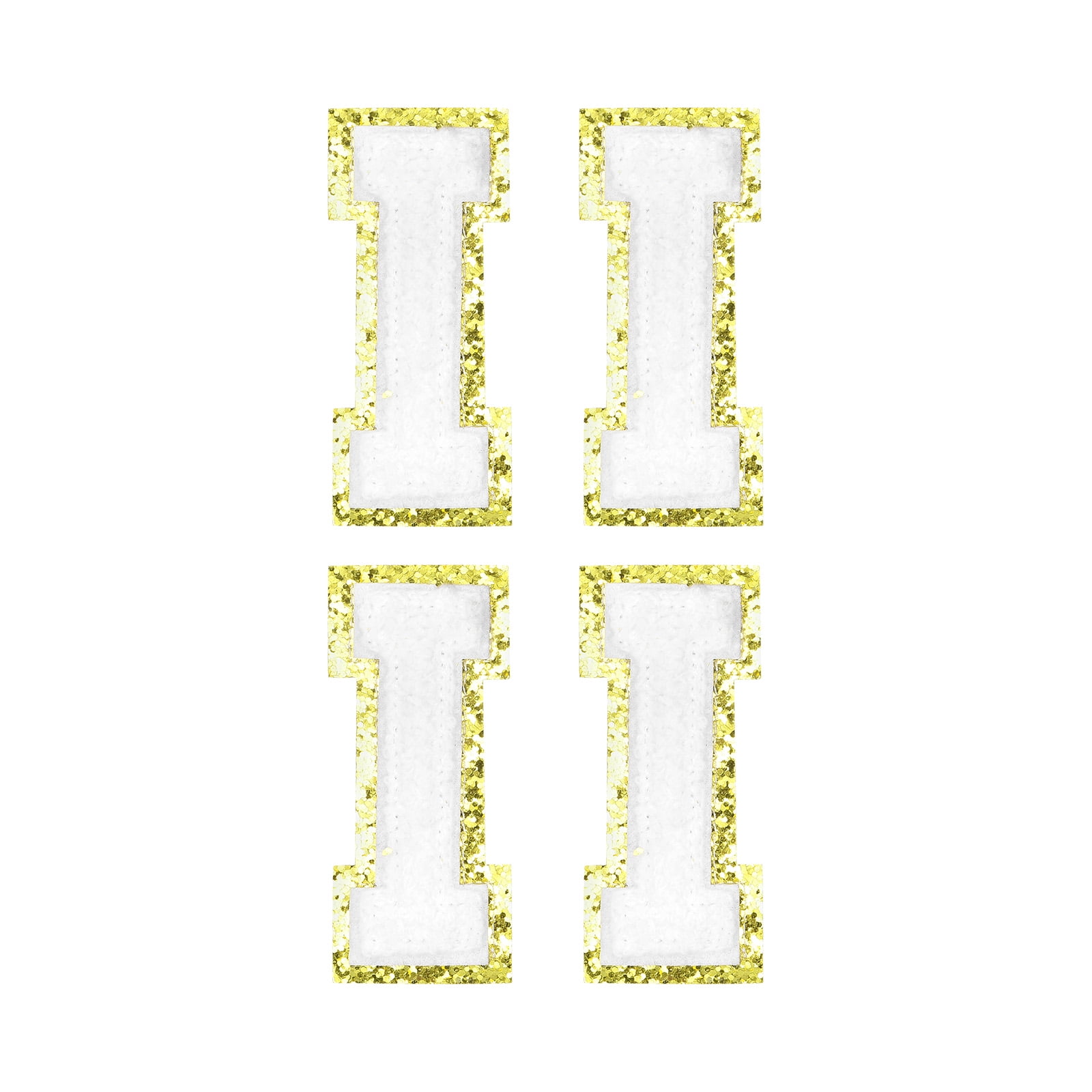 4uds Chenille Letra Parches Hierro en Letra Parches Blanco Alfabeto I 3 ...